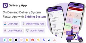 Delivery App 25.0 - On Demand Delivery System Flutter App with bidding ...