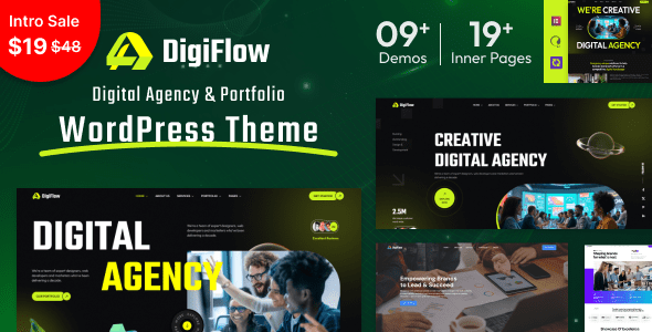 DigiFlow 1.8 - Digital Agency WordPress Theme - WeaDown
