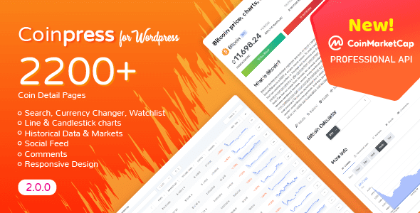 Coinpress 2.4.0 - Cryptocurrency Pages for WordPress - WeaDown